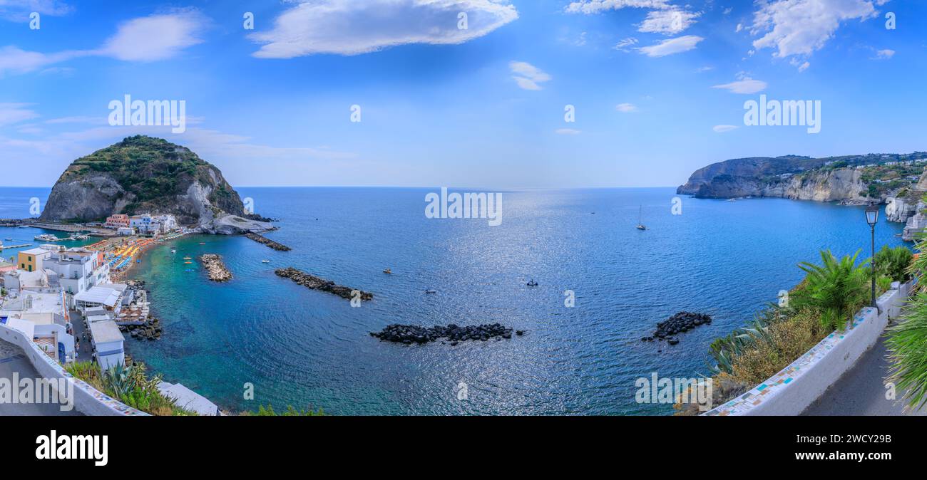 View of SantAngelo, a charming fishing village and popular tourist ...