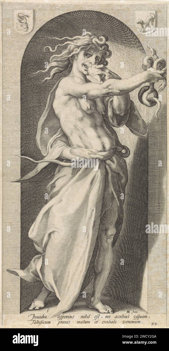 Enious (Invidia), Jacob Matham, After Hendrick Goltzius, 1593 print ...