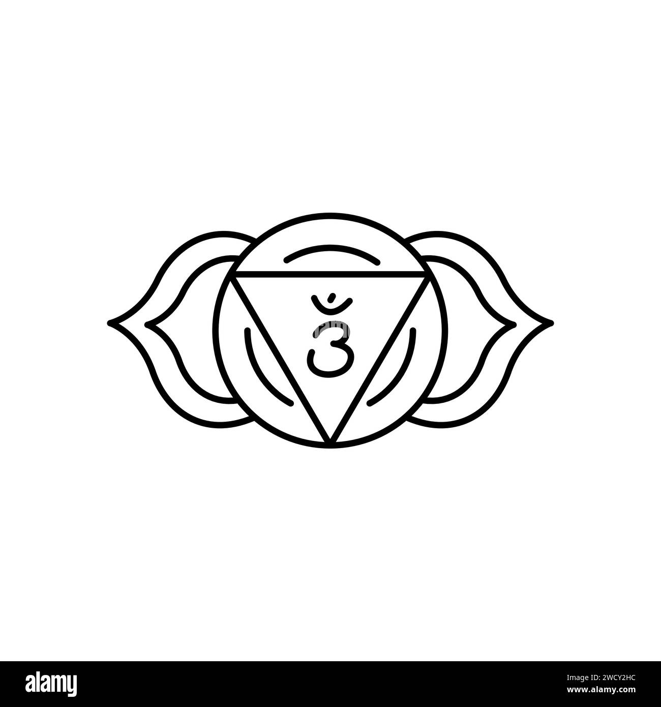 Ajna chakra color icon. Mandala vector isolated element Stock Vector ...