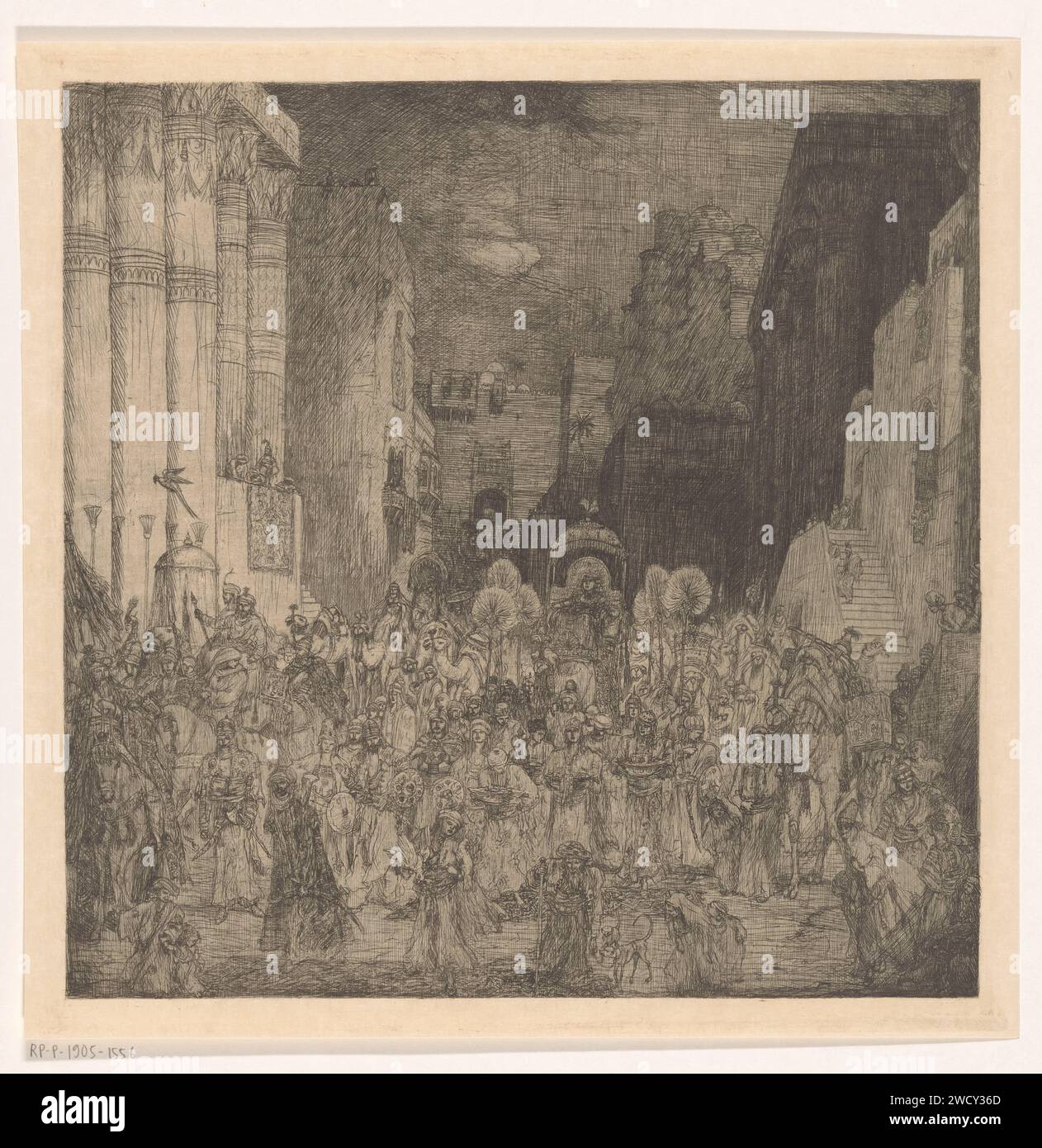 Queen of Seba in Jerusalem, Marius Bauer, 1893 print The Queen of Seba ...