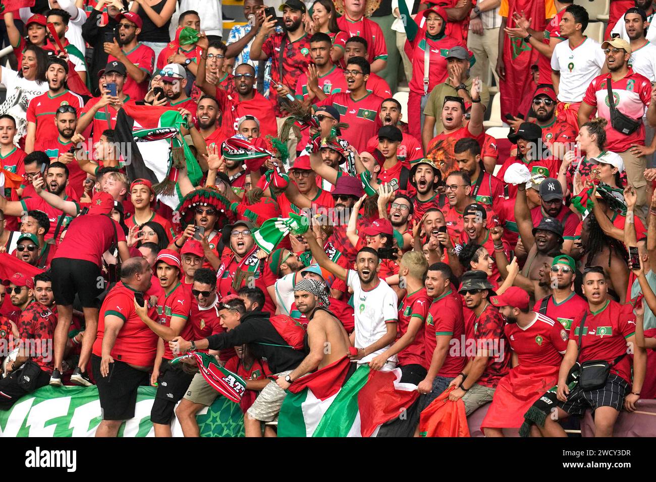 Morocco fans cheer their team during the African Cup of Nations Group F ...