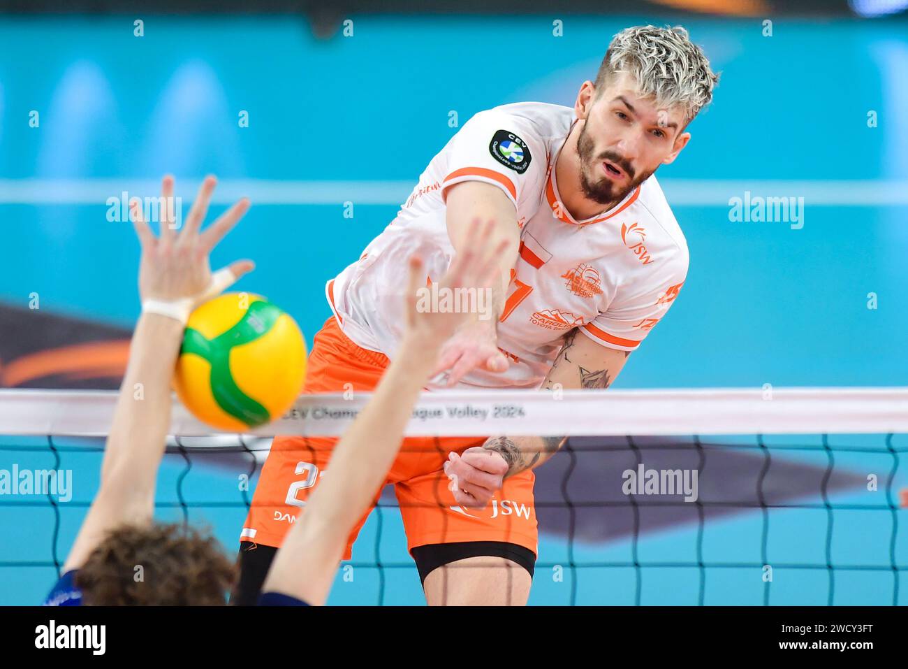 Jastrzebie Zdroj, Poland. 17th Jan, 2024. Tomasz Fornal during the CEV ...