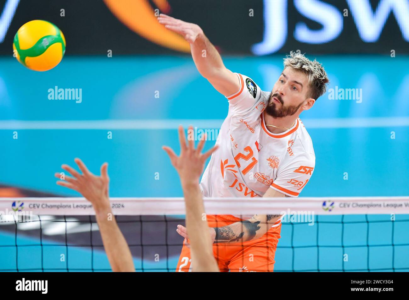 Jastrzebie Zdroj, Poland. 17th Jan, 2024. Tomasz Fornal during the CEV ...