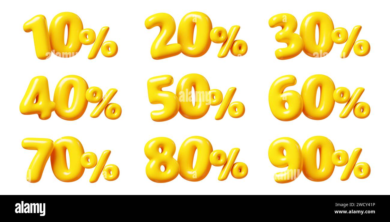 Balloon number with percent sign for sale concept. 3d render ...