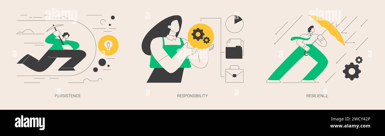 Mental strength abstract concept vector illustrations Stock Vector ...