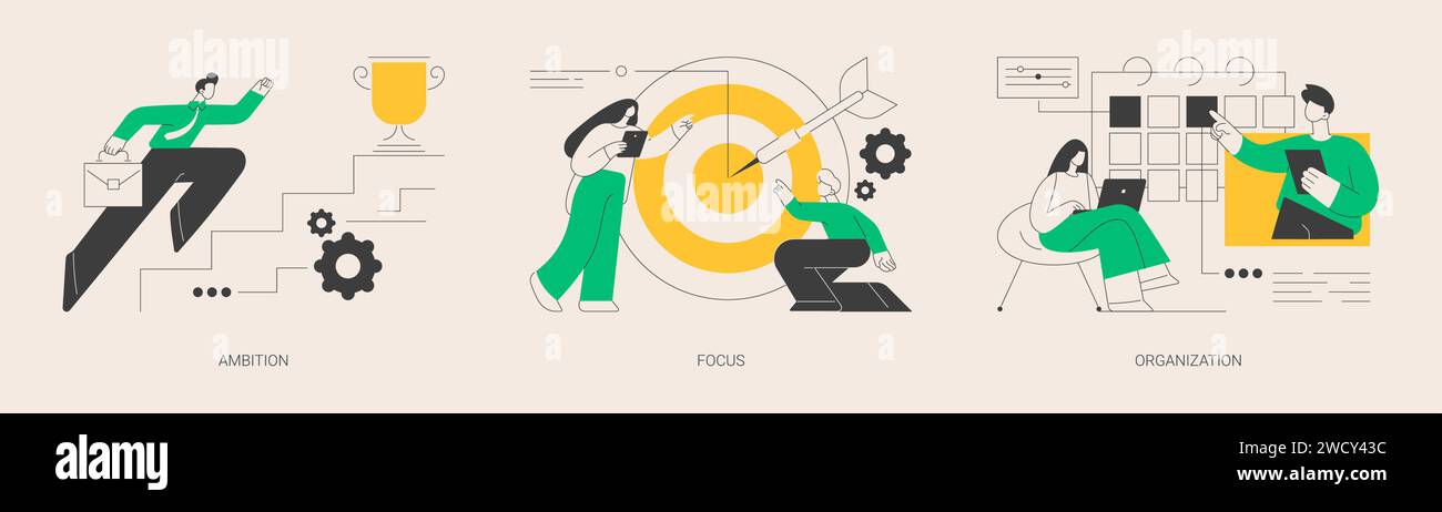 Setting big goal abstract concept vector illustrations Stock Vector ...