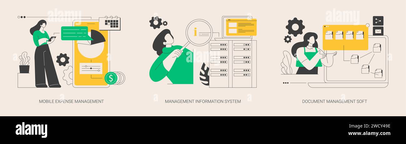 Data sharing and analysis abstract concept vector illustrations Stock ...