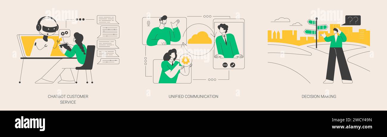 Enterprise communication abstract concept vector illustrations Stock ...