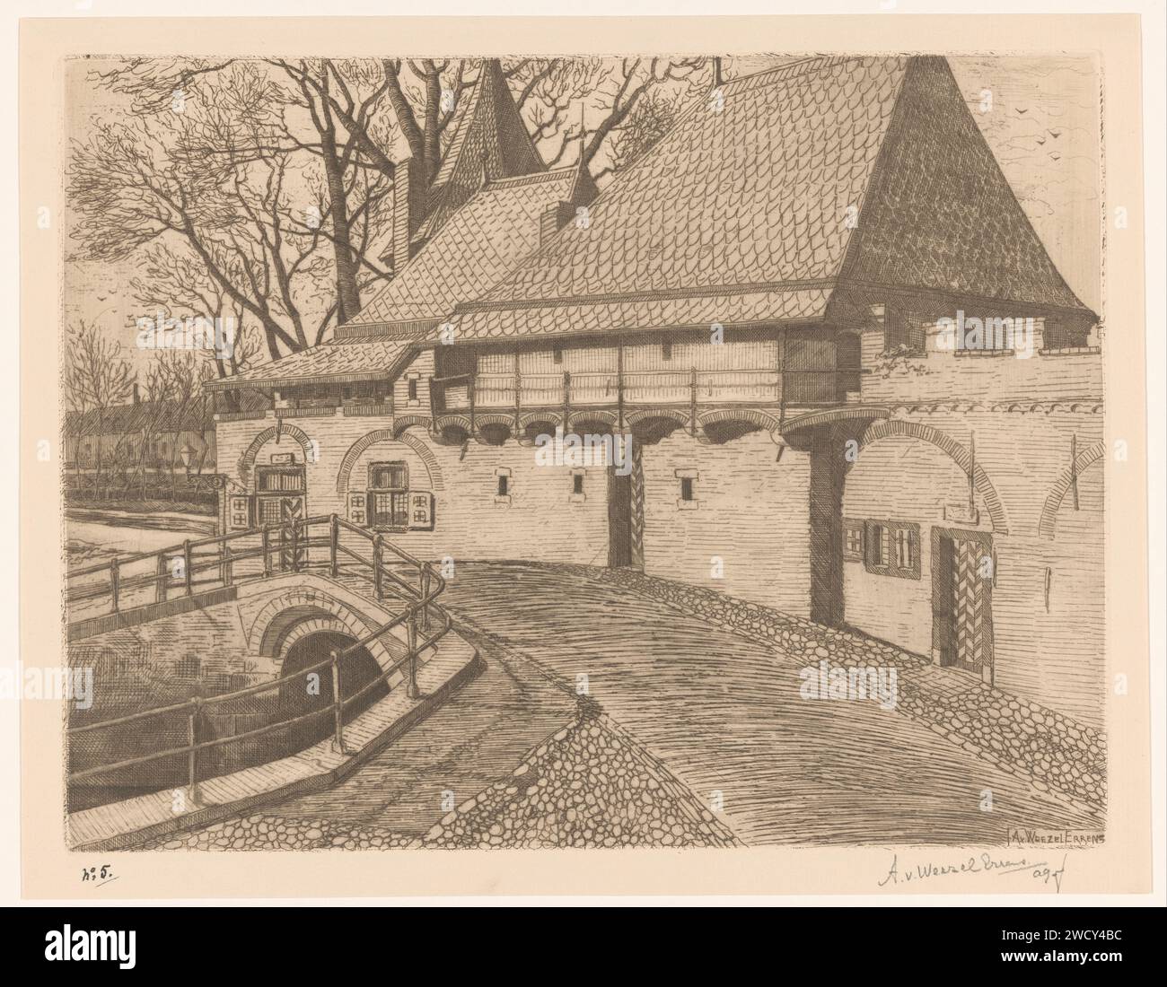 View of the Koppelpoort in Amersfoort, Adolphe P.H J. van Weezel Errens ...