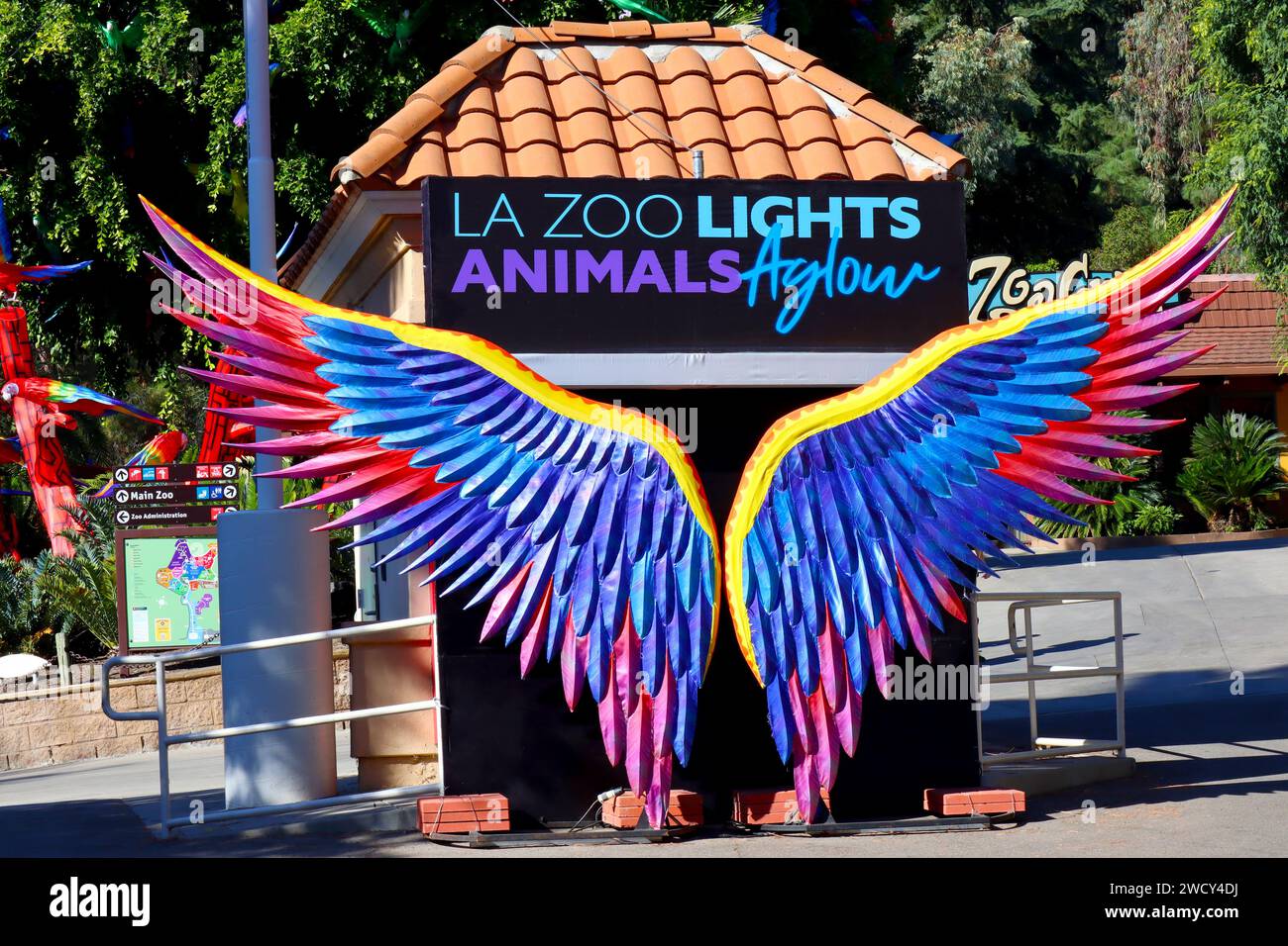 Los Angeles, California: Detail of the Los Angeles Zoo and Botanical ...