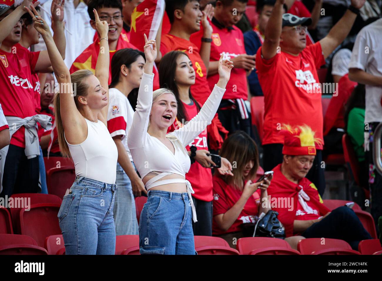 Doha, Qatar, 17th January 2024, AFC Asian Cup 2023 Group A - China 0:0 Lebanon: Captain Zhang ...