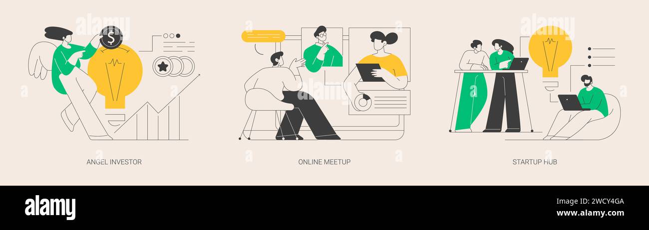 Business startup and communication abstract concept vector ...