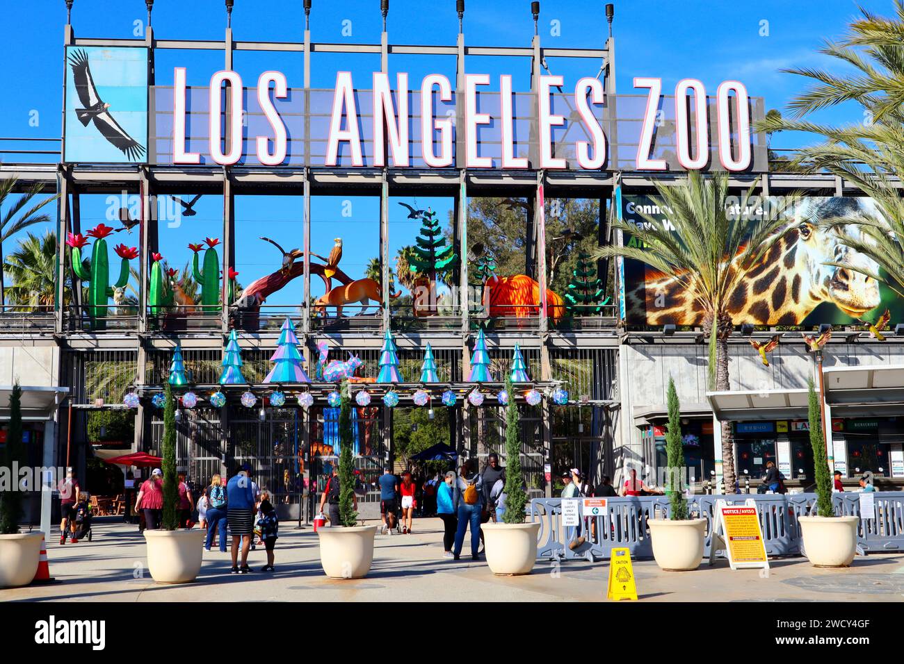 Los Angeles, California: Detail of the Los Angeles Zoo and Botanical ...