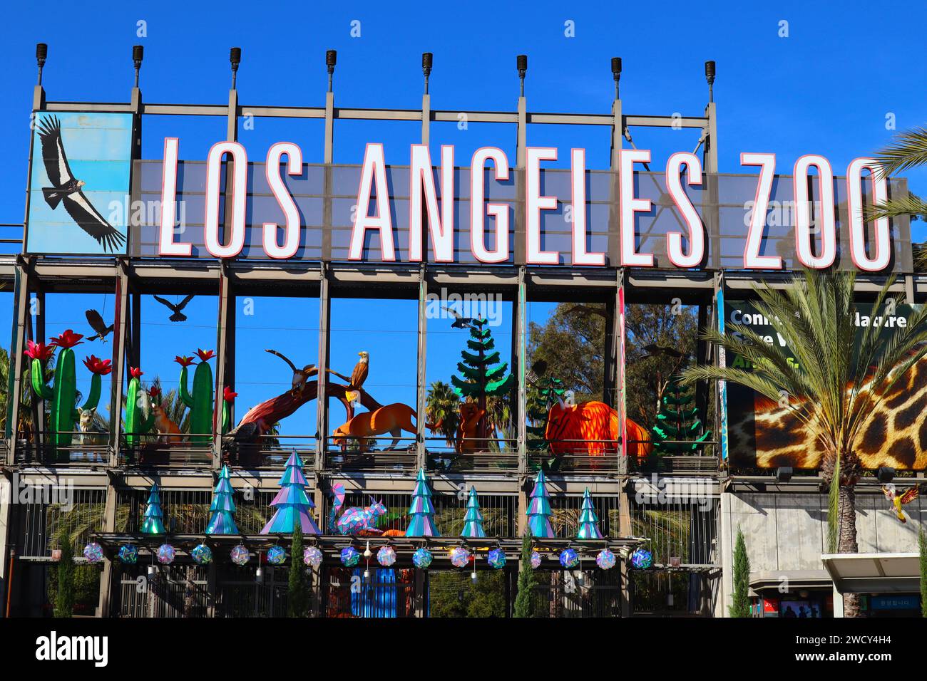 Los Angeles, California: Detail of the Los Angeles Zoo and Botanical Gardens at 5333 Zoo Dr, Los ...