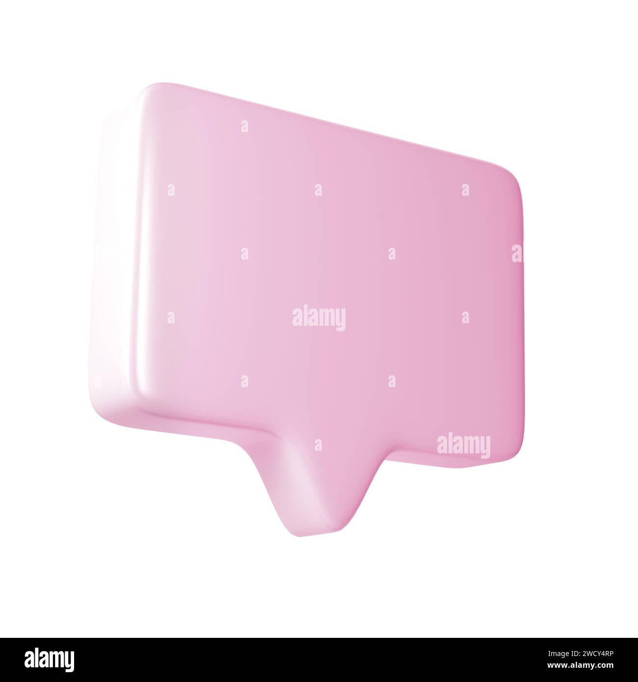 3D pink text bubble frame. Social media online platform concept icon ...