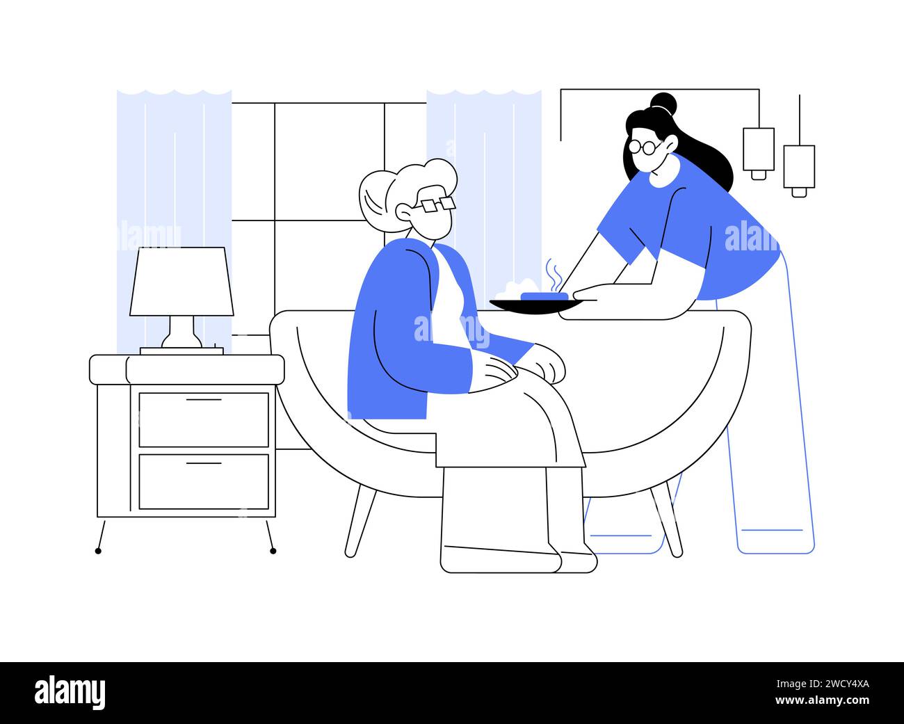 Home care service isolated cartoon vector illustrations Stock Vector ...