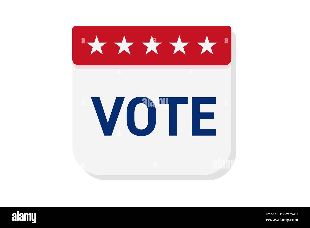 Elections reminder icon. Tear-off calendar with american star symbol ...