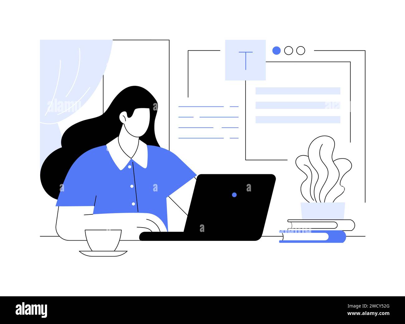 Freelance copywriter isolated cartoon vector illustrations Stock Vector ...