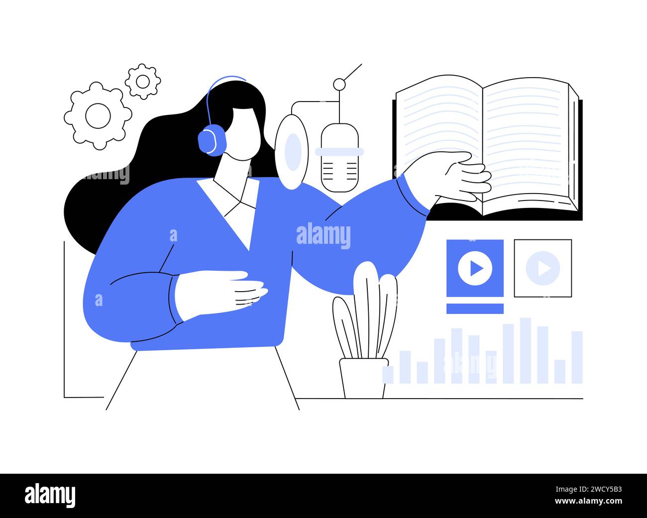 Voice-over artist isolated cartoon vector illustrations Stock Vector ...