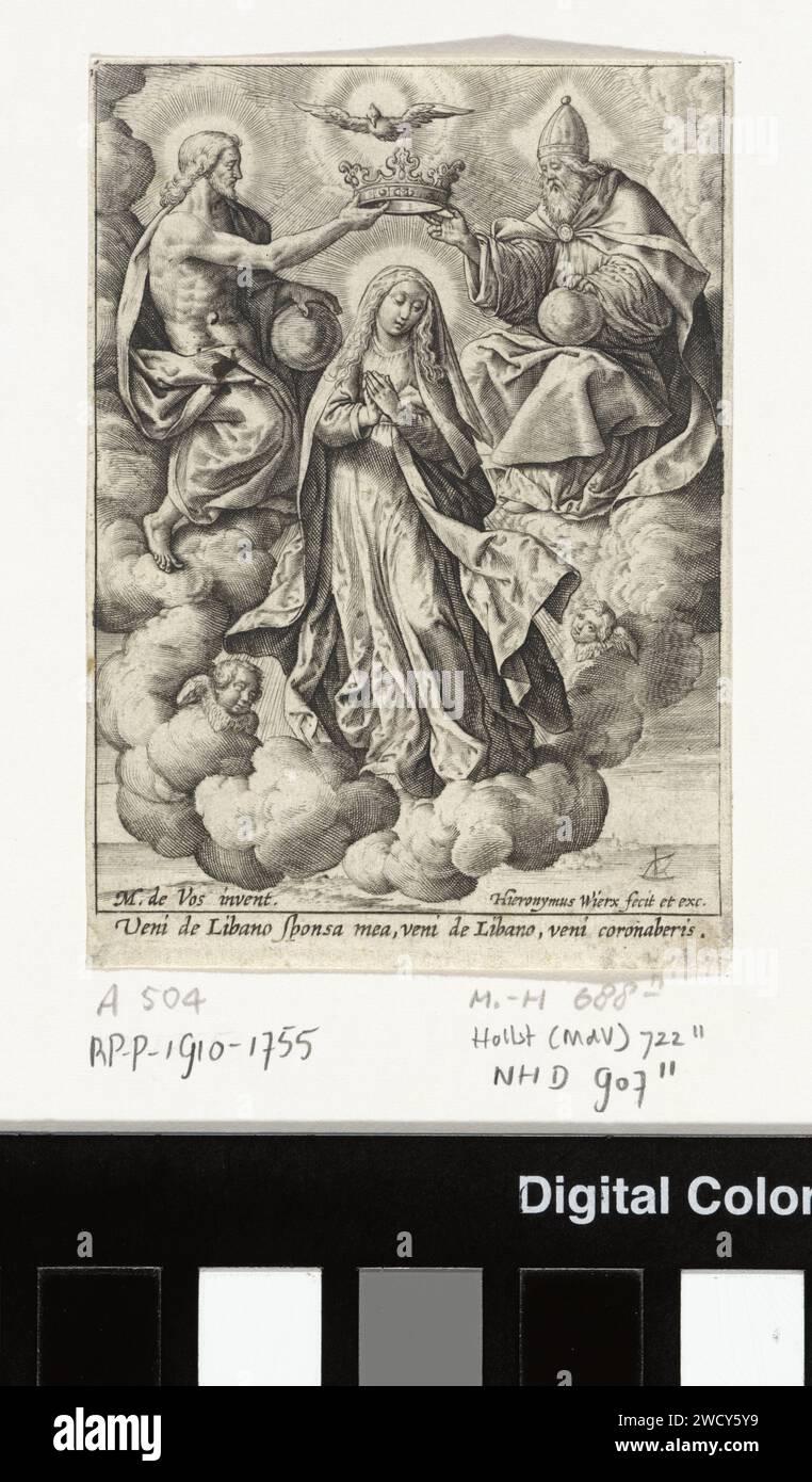 CREANT OF MARIA, HERNOYMUS WIERIX, After Maerten de VOS, 1563 - Before 1619 print Mary is ...