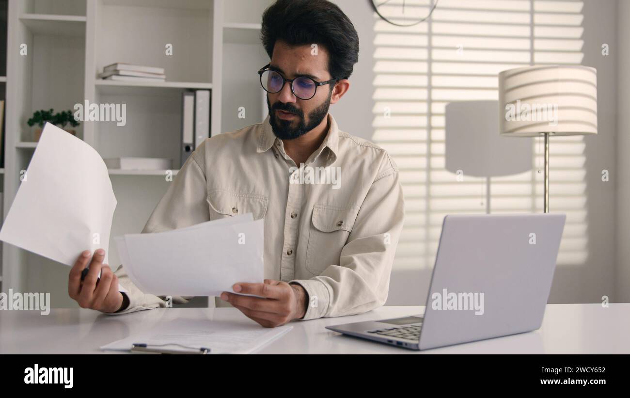 Stressed tired male muslim businessman Arabian Indian man sad ...