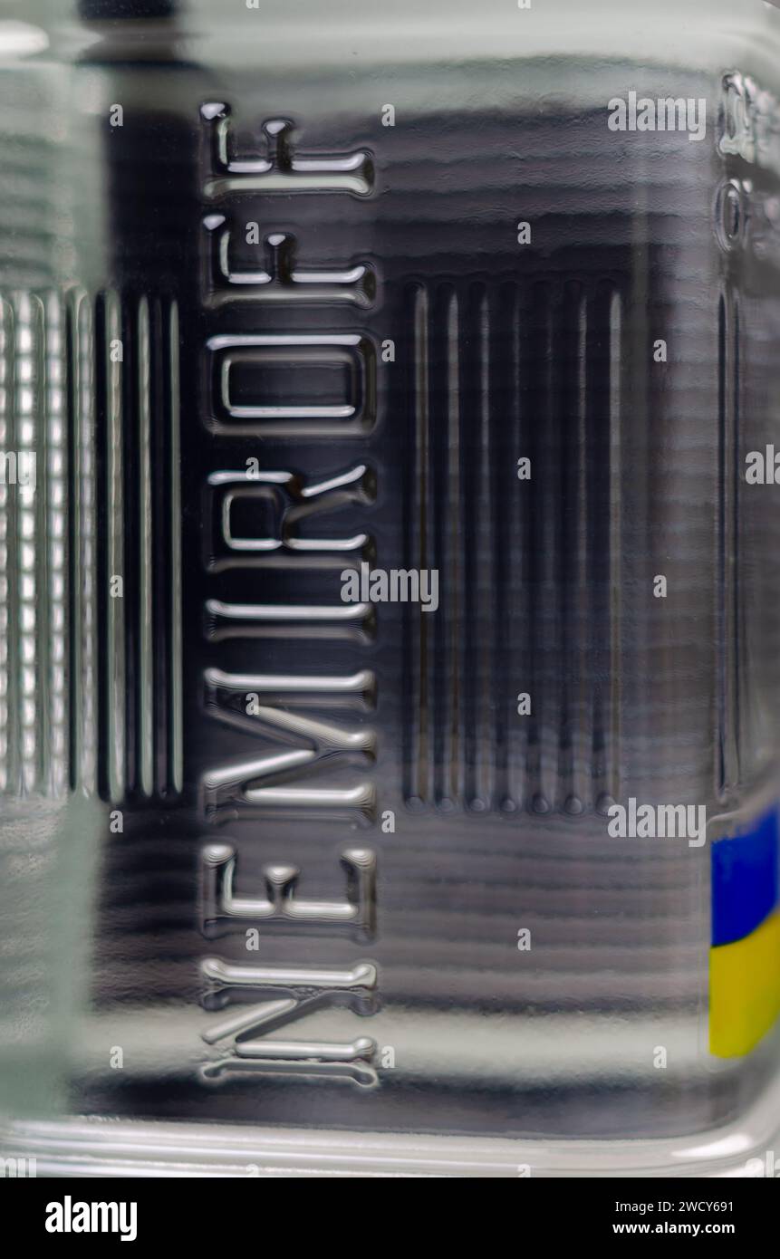 LONDON, UK - 16 JANUARY 2024 Nemiroff is a Ukrainian vodka brand with a ...