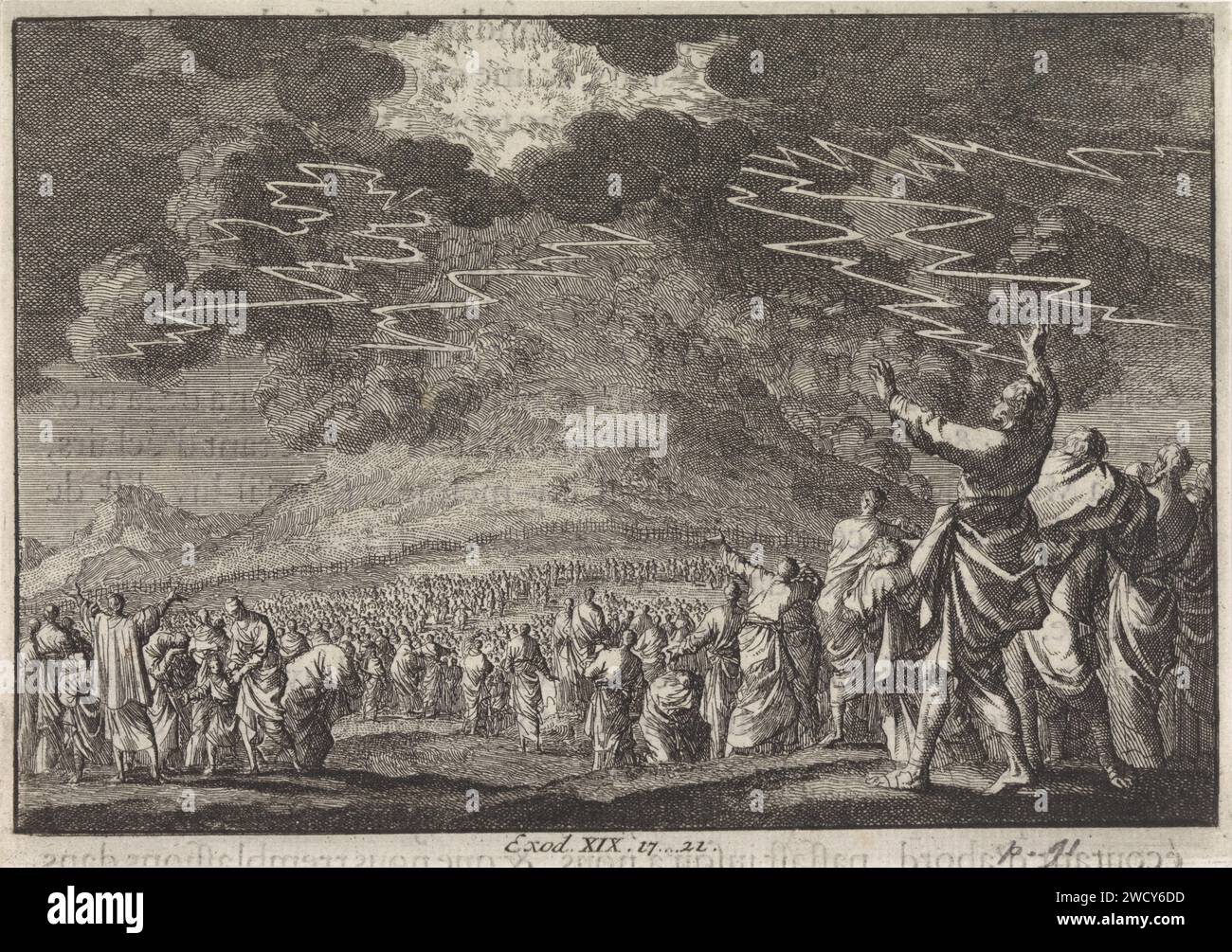 Moses on Mount Sinai, Jan Luyken, 1703 - 1762 print Print Maker ...