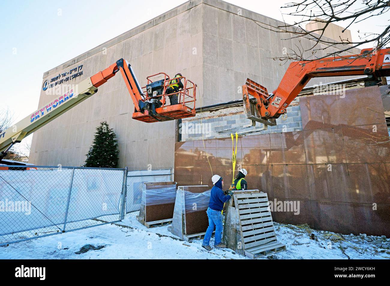 Workers begin demolition Wednesday, Jan. 17, 2023 at the Tree of Life ...