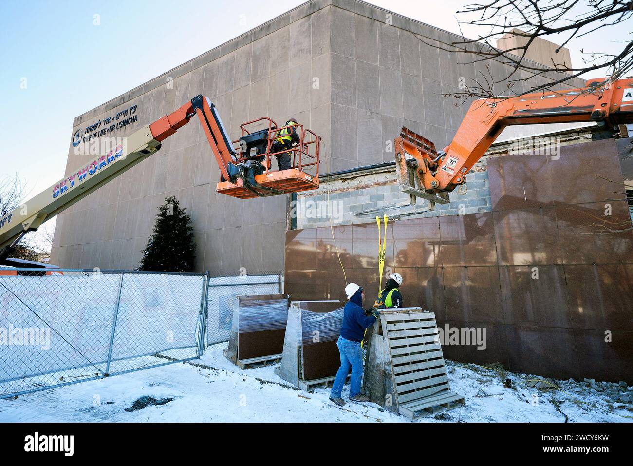 Workers begin demolition Wednesday, Jan. 17, 2023 at the Tree of Life ...