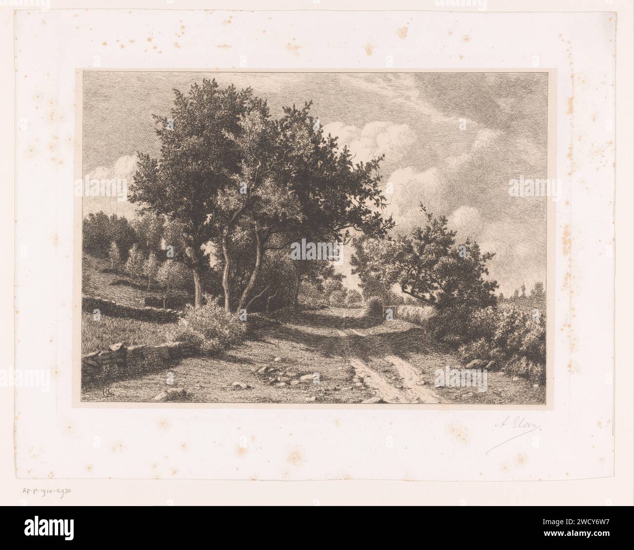 Landscape with Landweg and Low Stones Fences, Alfred Elsen, 1860 - 1910 ...