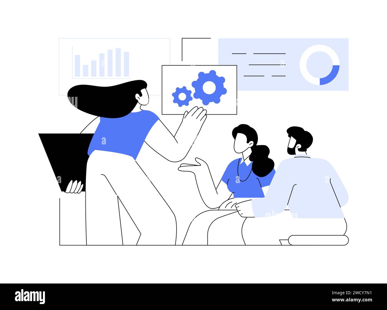 Business operations management isolated cartoon vector illustrations ...