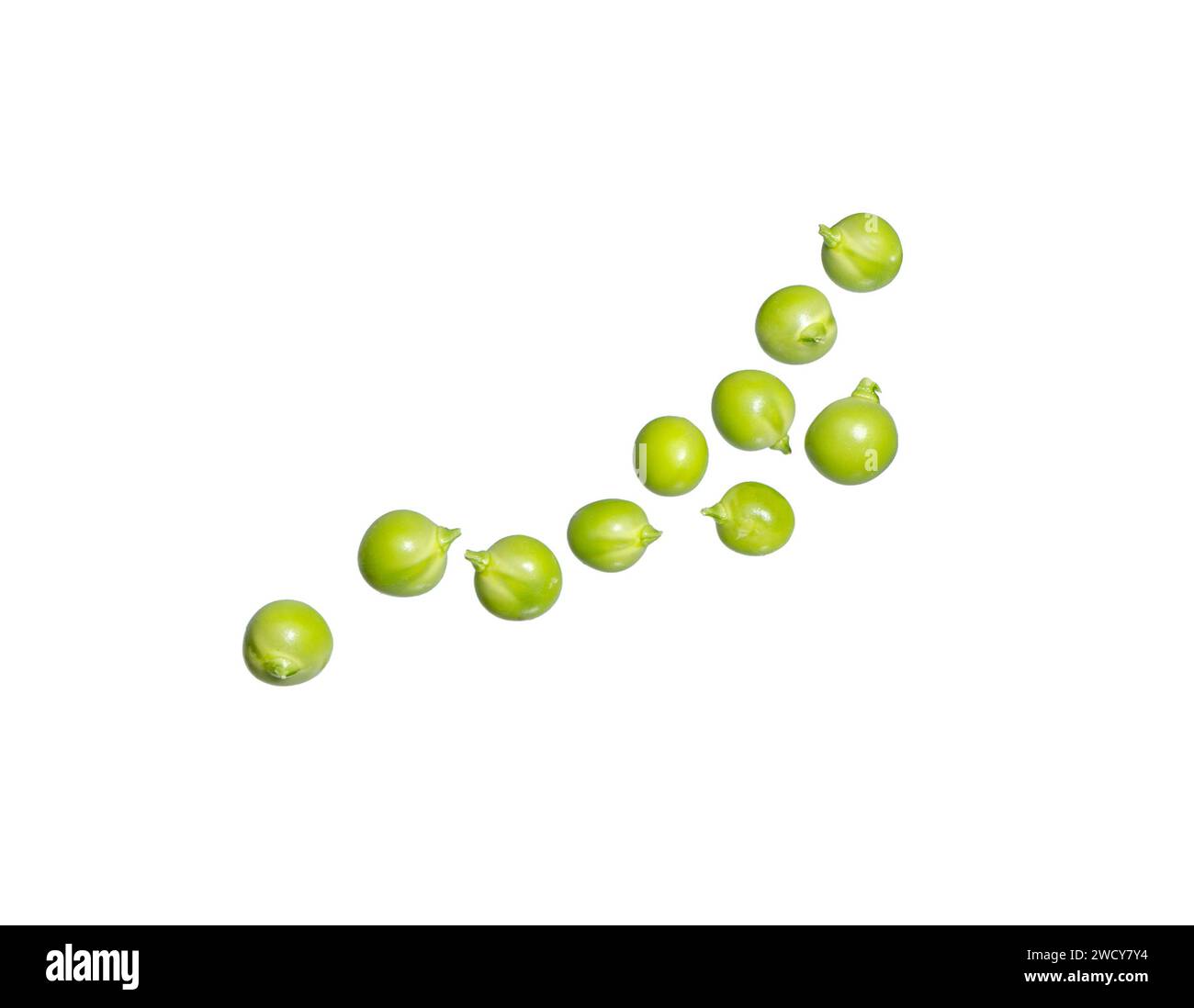 Fresh green peas isolated on white background. Pile of green wet pea ...