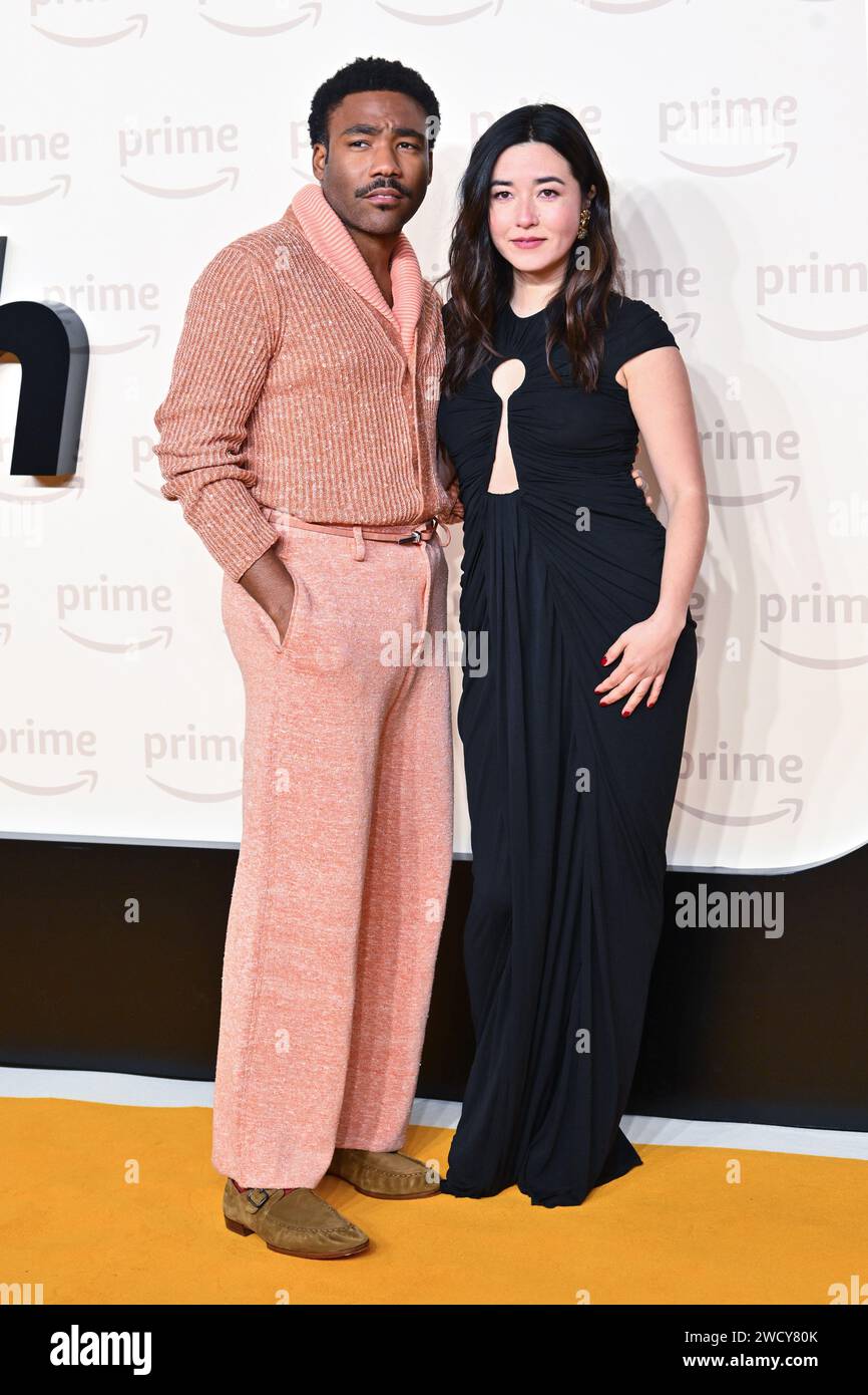 London, UK. 17 January 2024. Maya Erskine and Donald Glover attending ...