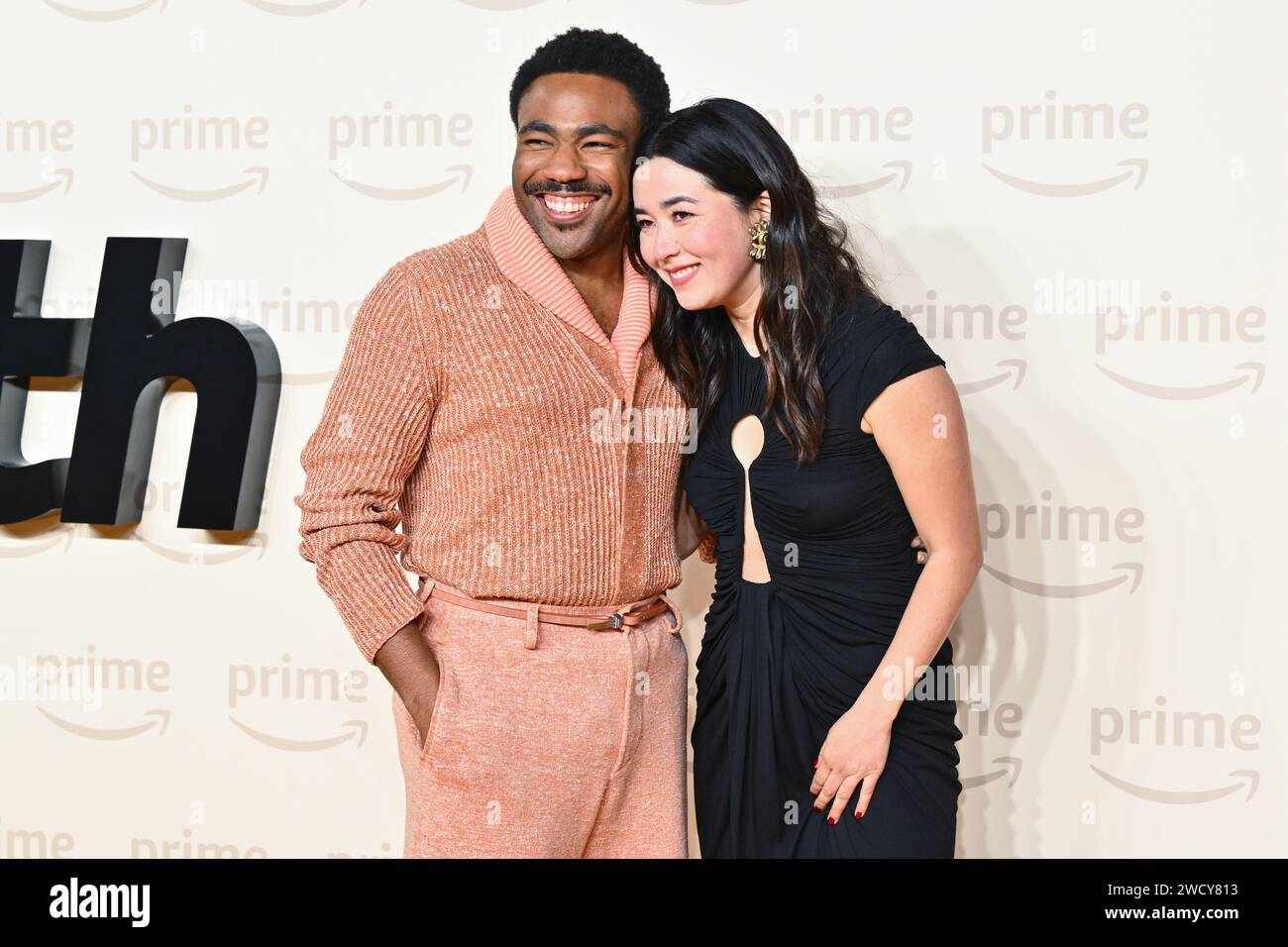 London, UK. 17 January 2024. Maya Erskine and Donald Glover attending ...