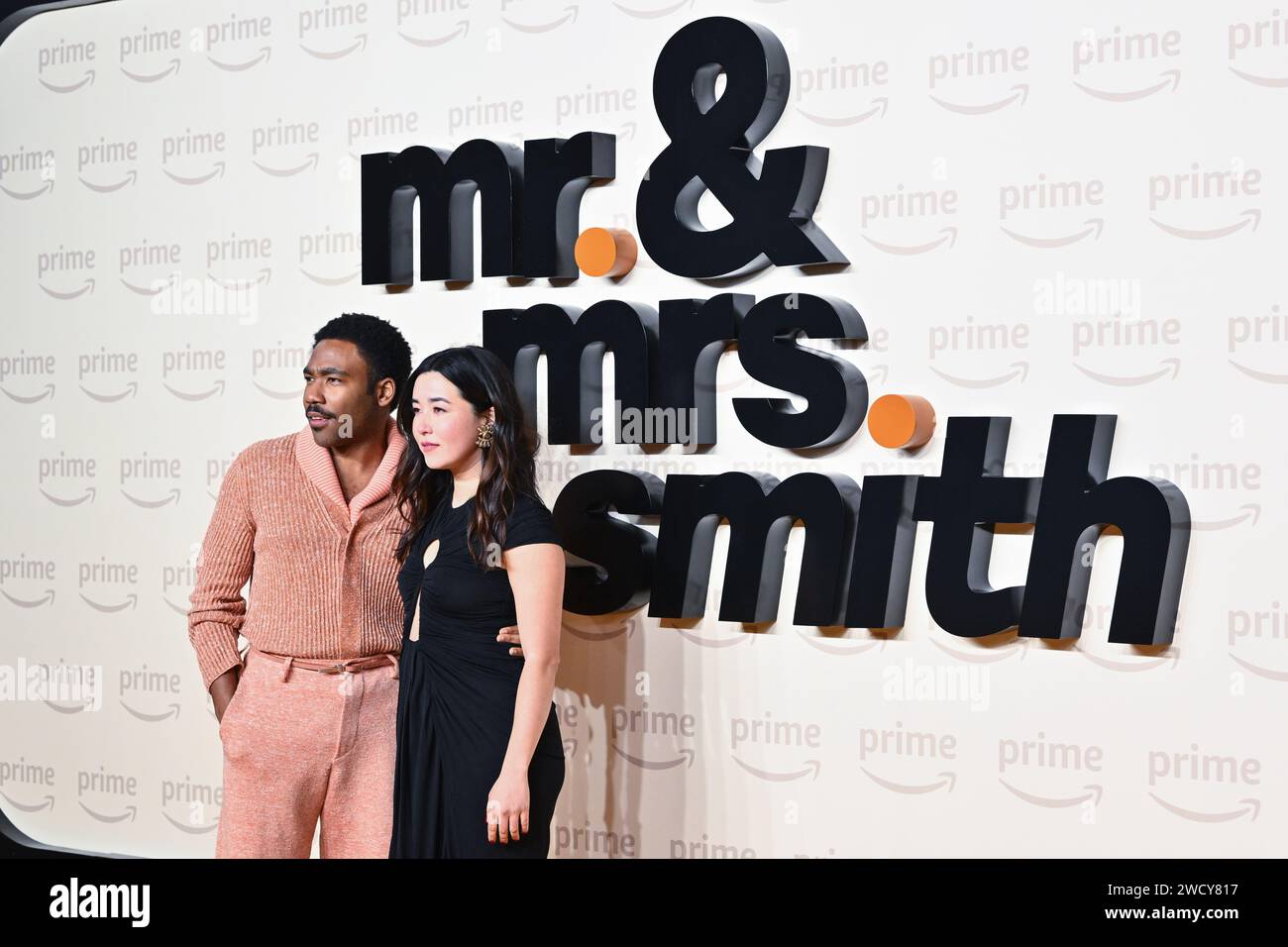 London, UK. 17 January 2024. Maya Erskine and Donald Glover attending ...