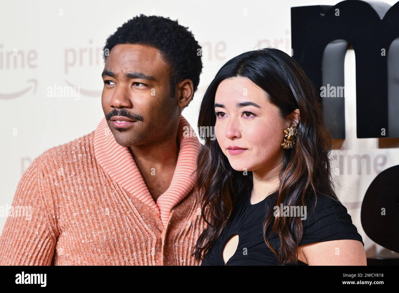 London, UK. 17 January 2024. Maya Erskine and Donald Glover attending ...