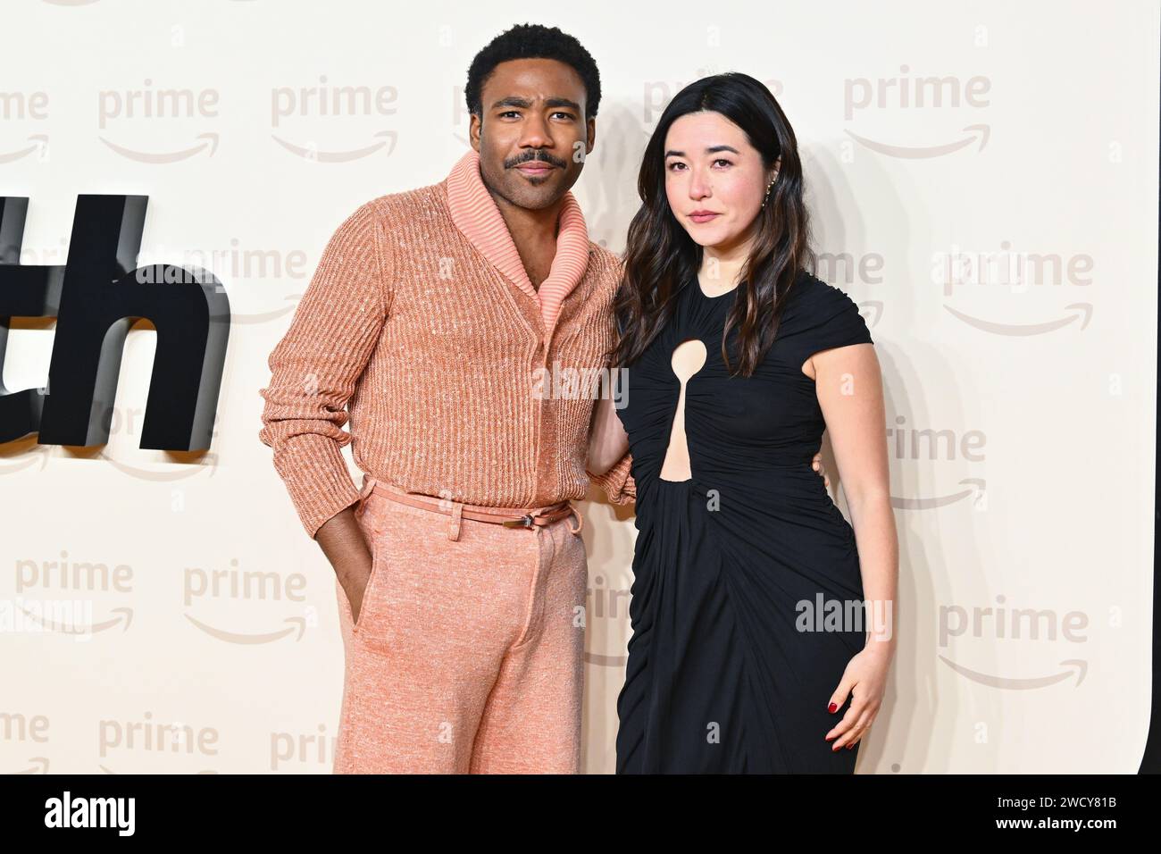 London, UK. 17 January 2024. Maya Erskine and Donald Glover attending ...