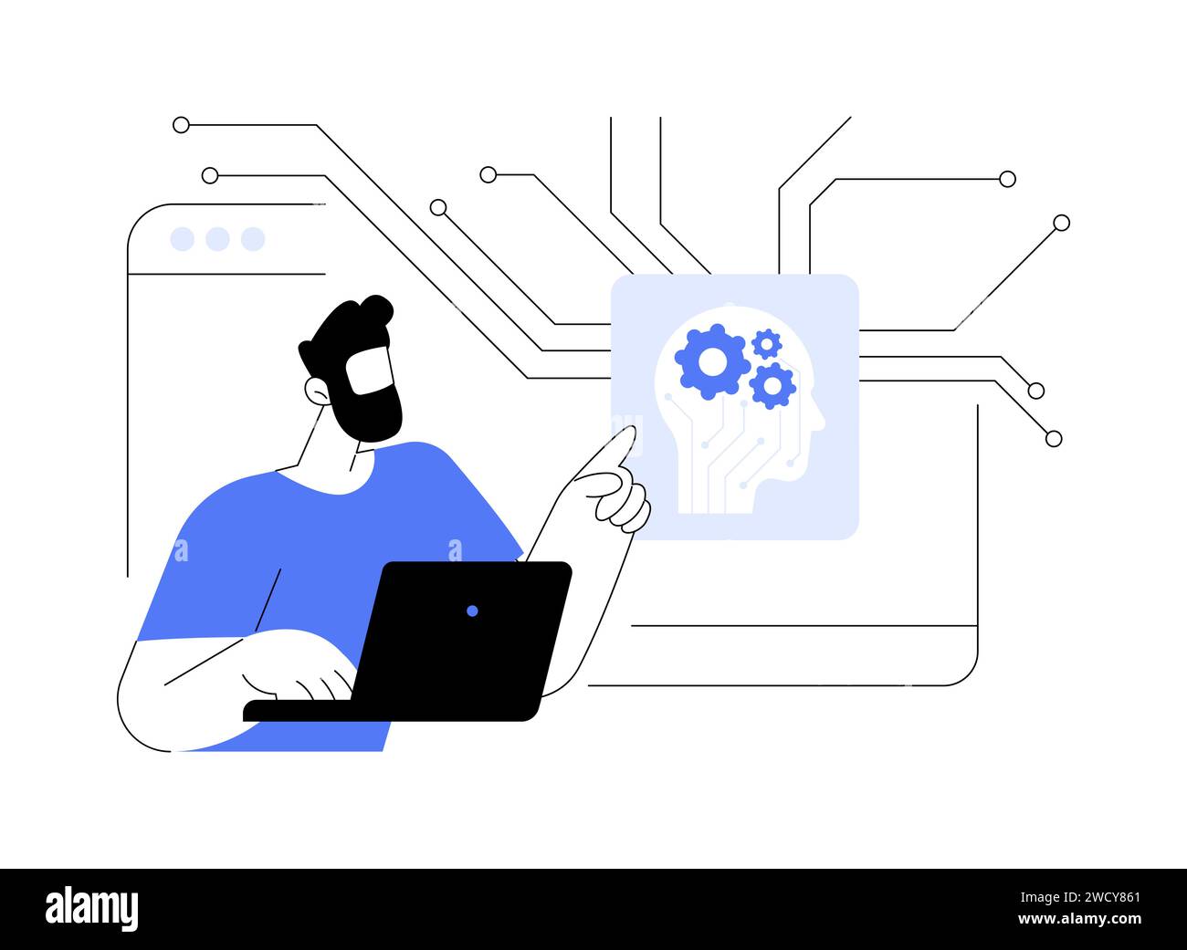 Artificial intelligence isolated cartoon vector illustrations Stock ...