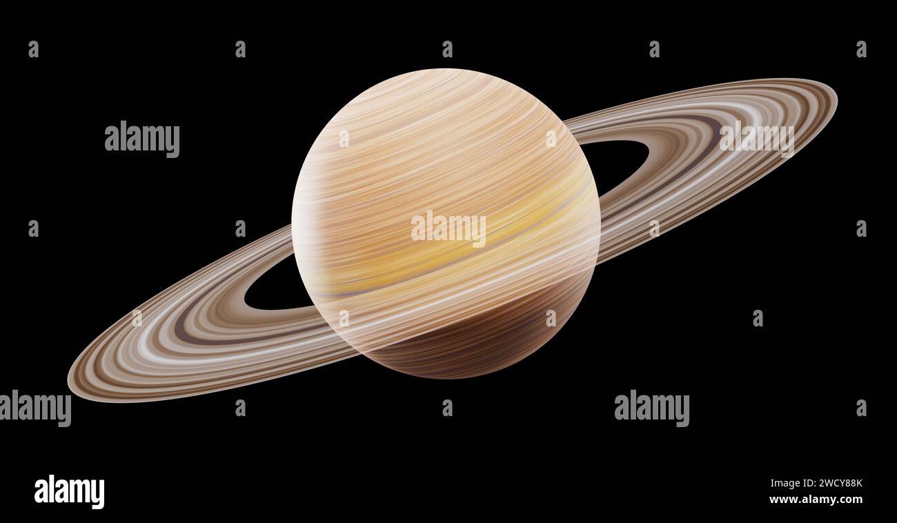 Realistic Saturn isolated on black background 3d rendering without AI ...