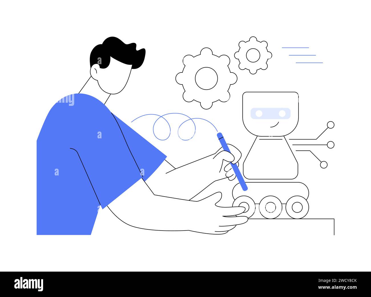 Robotics and engineering isolated cartoon vector illustrations Stock ...