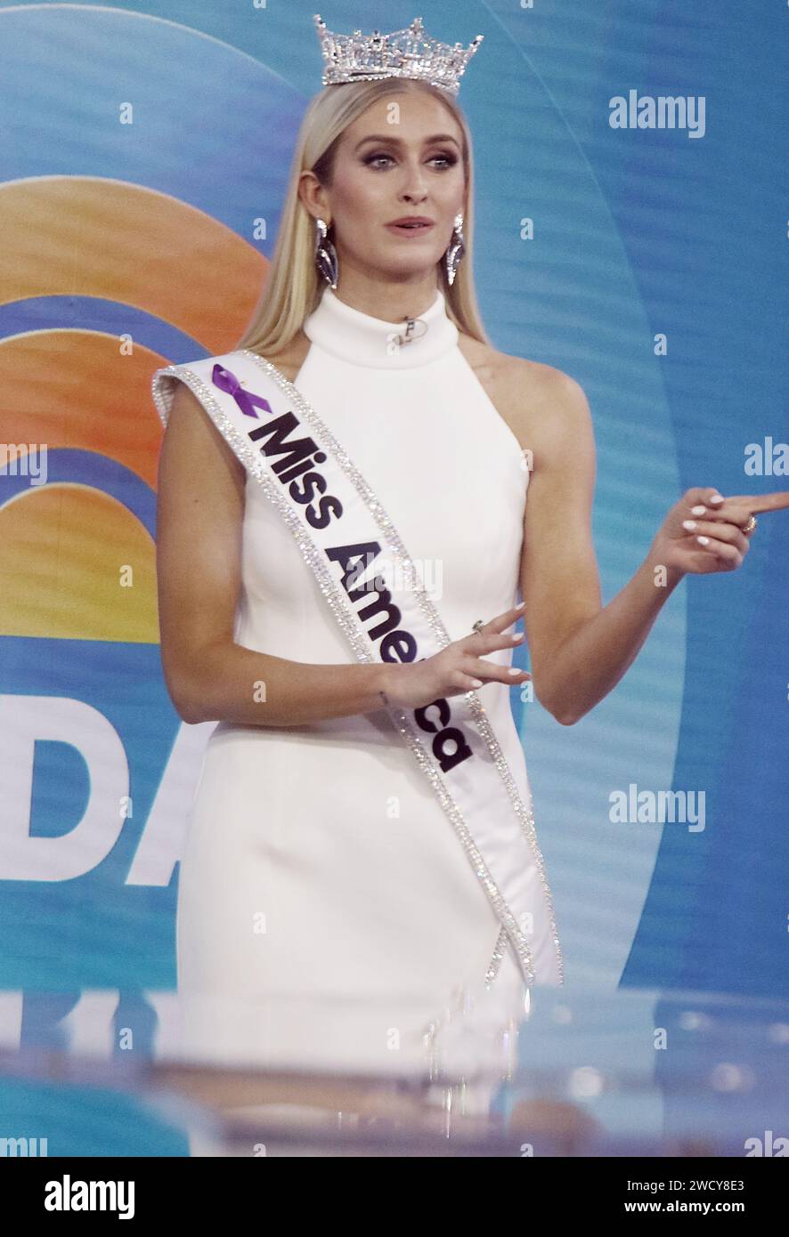 New York, NY, USA. 17th Jan, 2024. Miss America Madison Marsh visits ...