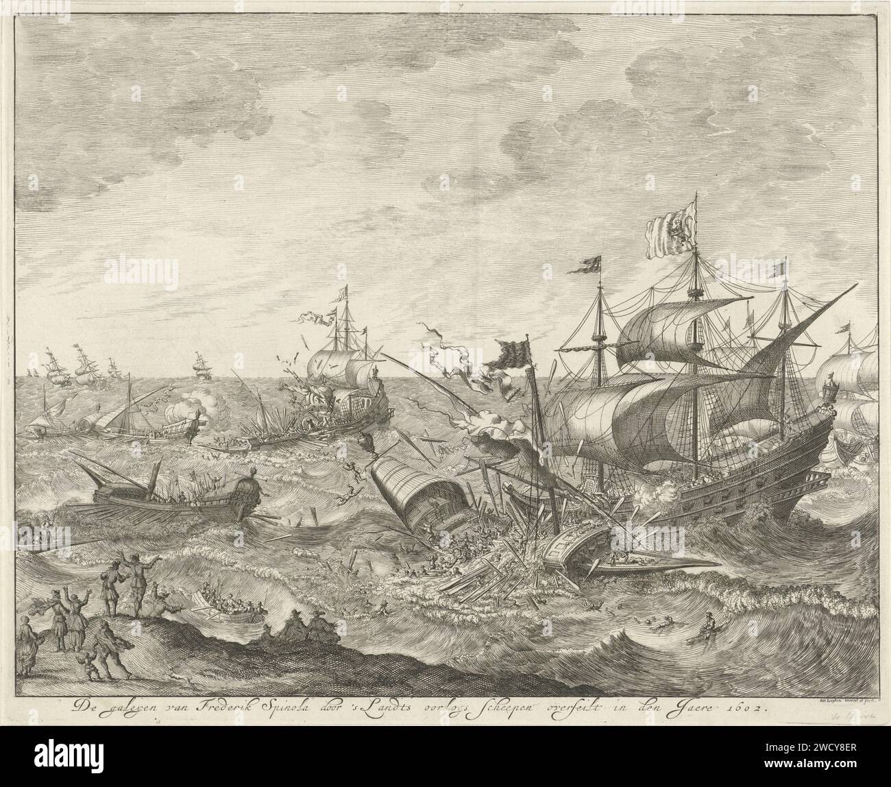 Destruction of the Spanish Galien off the Flemish Coast, 1602, Jan ...