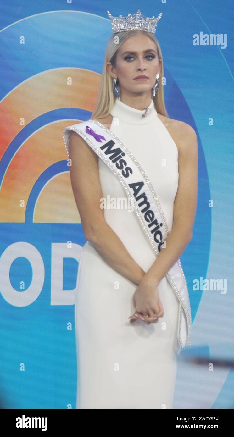 New York, NY, USA. 17th Jan, 2024. Miss America Madison Marsh visits ...