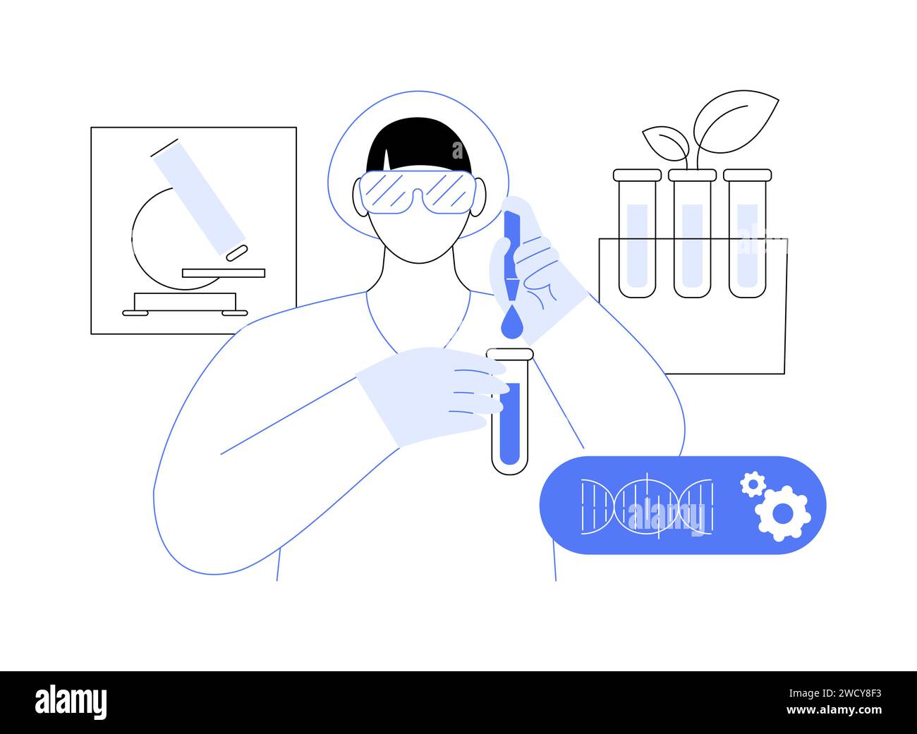 Bioengineering isolated cartoon vector illustrations Stock Vector Image ...