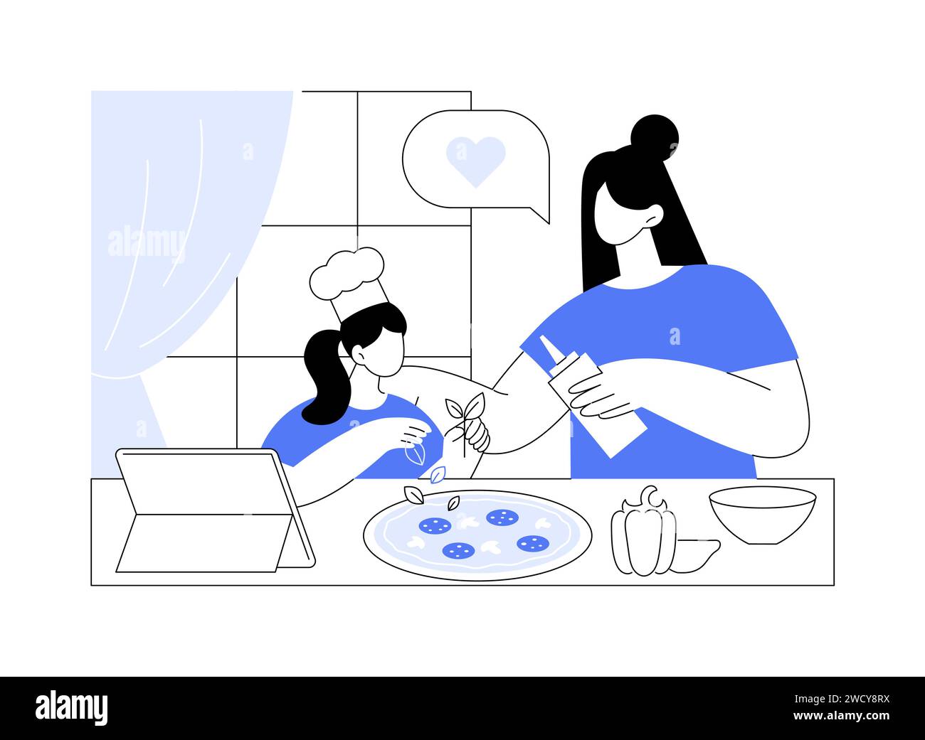 Family cooking classes isolated cartoon vector illustrations Stock ...