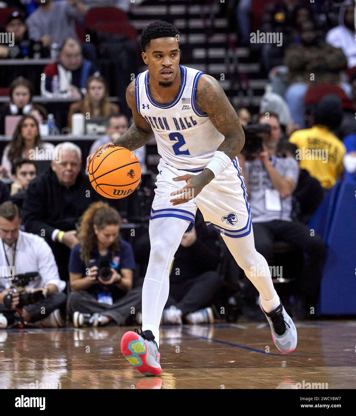 Seton Hall Pirates guard Al-Amir Dawes (2) brings the ball up court in ...