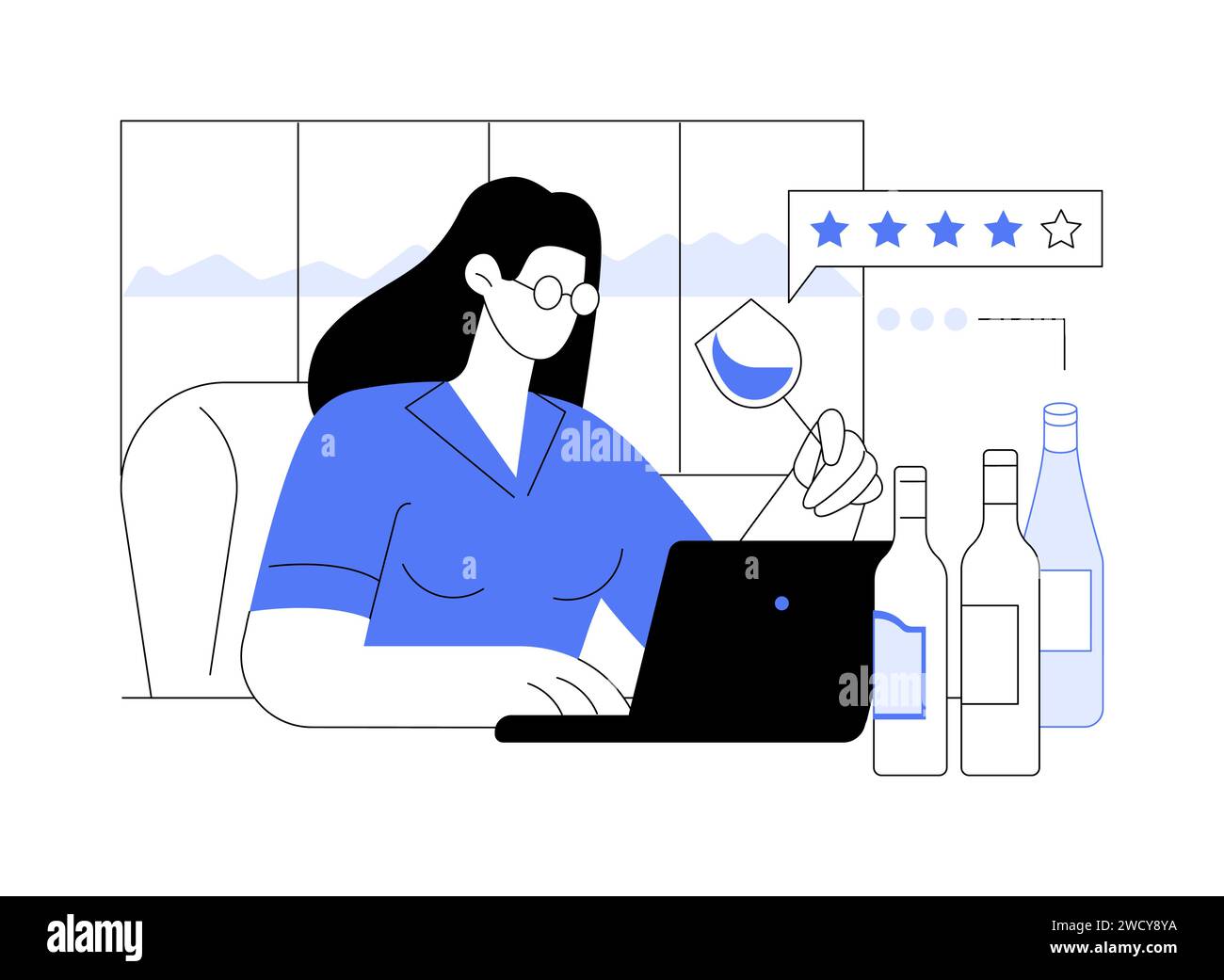 Wine tasting class isolated cartoon vector illustrations Stock Vector ...