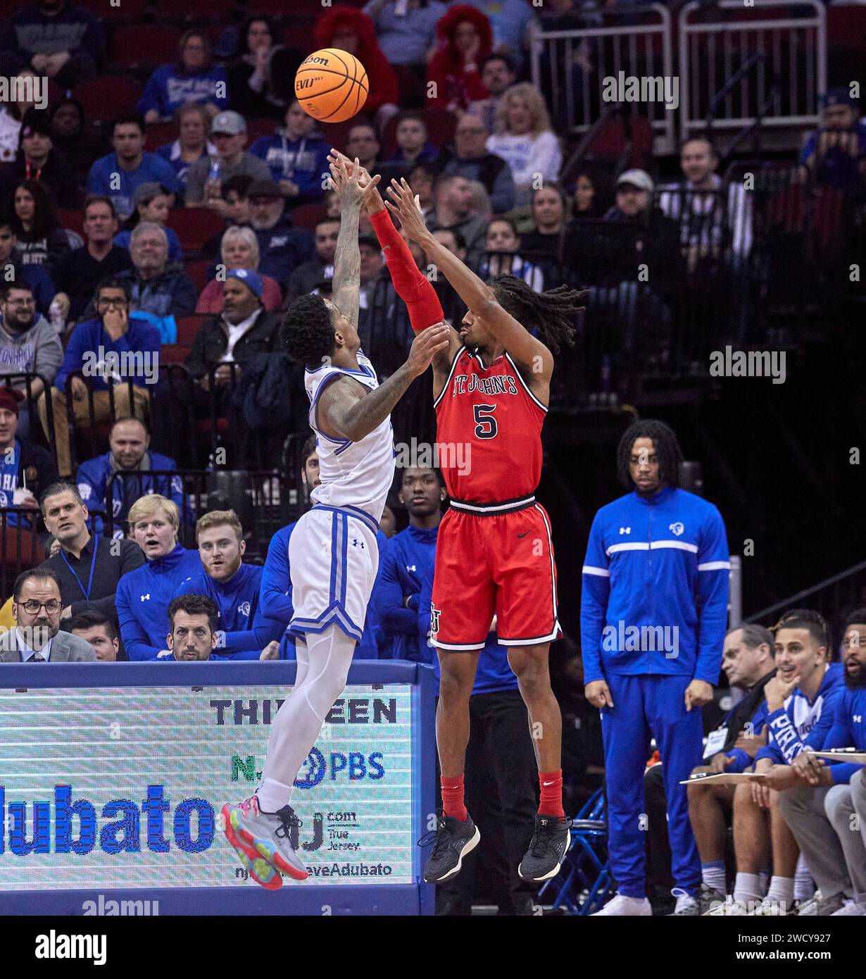 St. John's Red Storm guard Nahiem Alleyne (4) shoots a three point ...