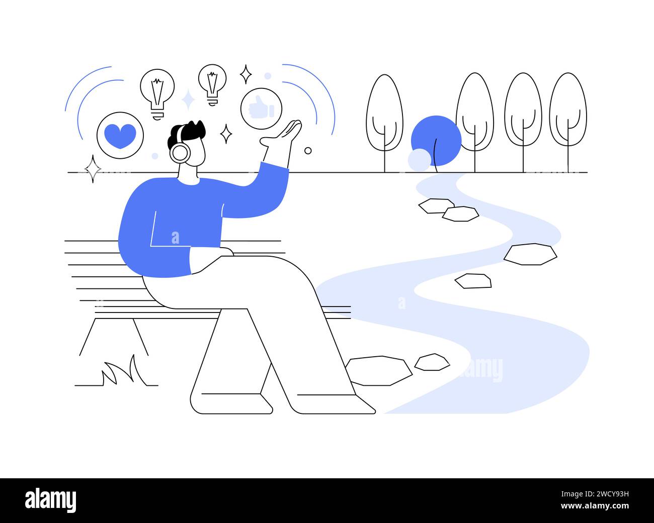 Positive thinking isolated cartoon vector illustrations Stock Vector ...