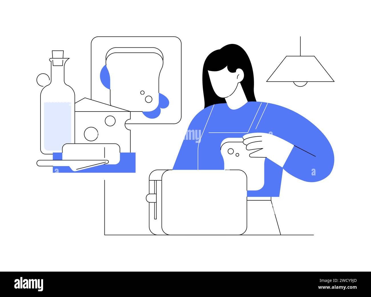 Young woman cooking healthy sandwich Cut Out Stock Images & Pictures ...